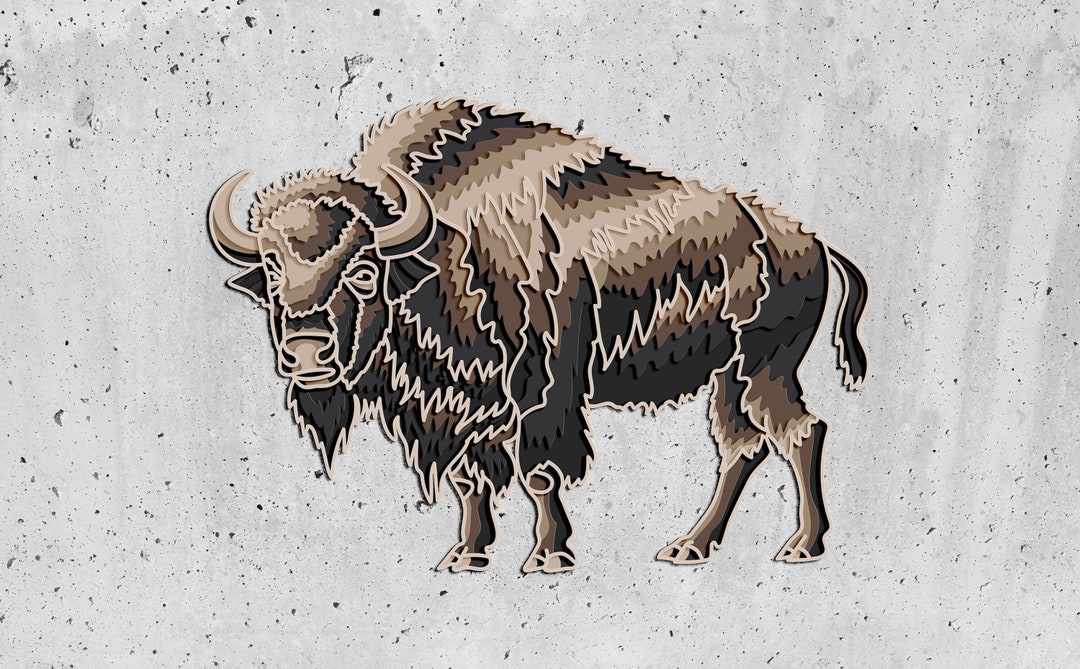 3D Buffalo Mandala Svg Files, Laser Cut Template Files, Multilevel Cnc ...