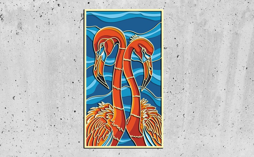 Flamingo 3D Mandala Svg Files, Laser Cut Template Files, Multilevel Cnc ...