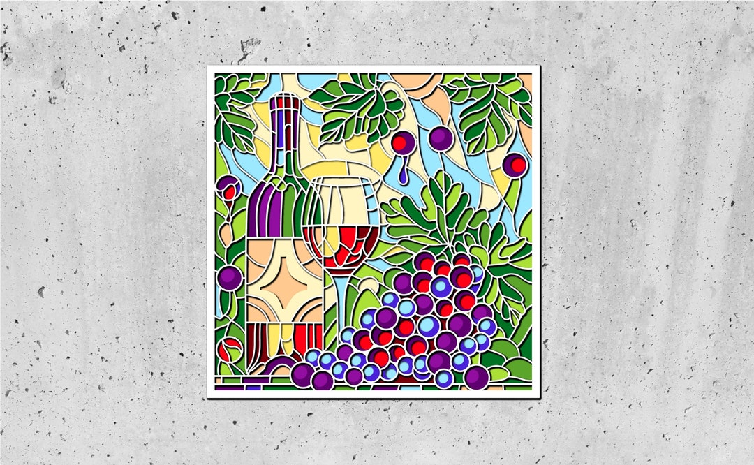 3D SVG Wine Shadow Box Layered Grape Vines,flowers Papercut Svg, Cricut ...