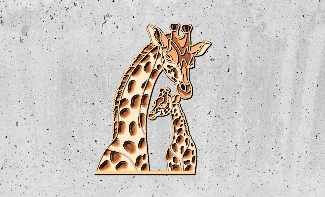 Giraffe Mom and Baby Mandala Svg,layered SVG Files for CNC Router Laser ...