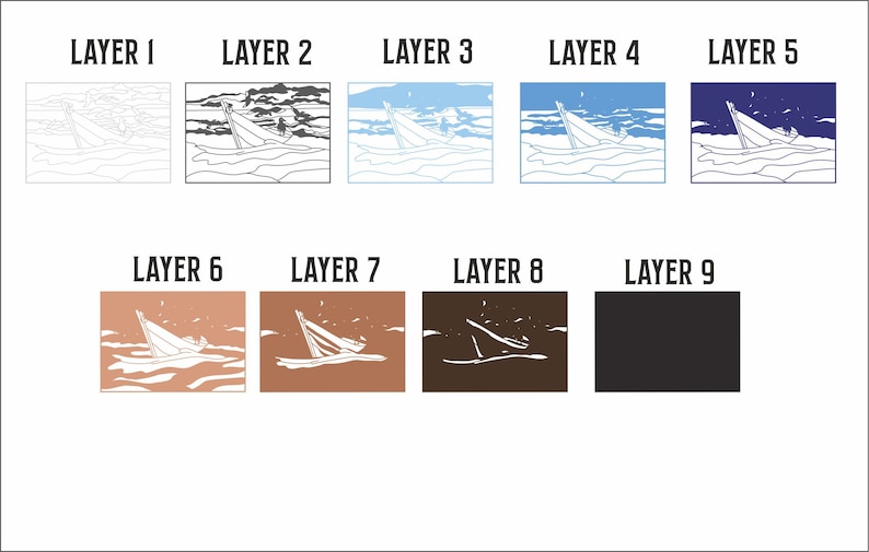 Seascape With Boats 3D Mandala SVG Files, Laser Cut Template Files ...