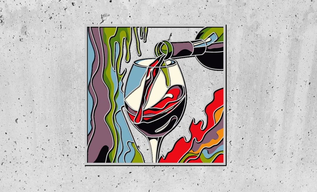 Wine 3D Layered Cardstock SVG / Wine 3D Papercraft / SVG File for ...