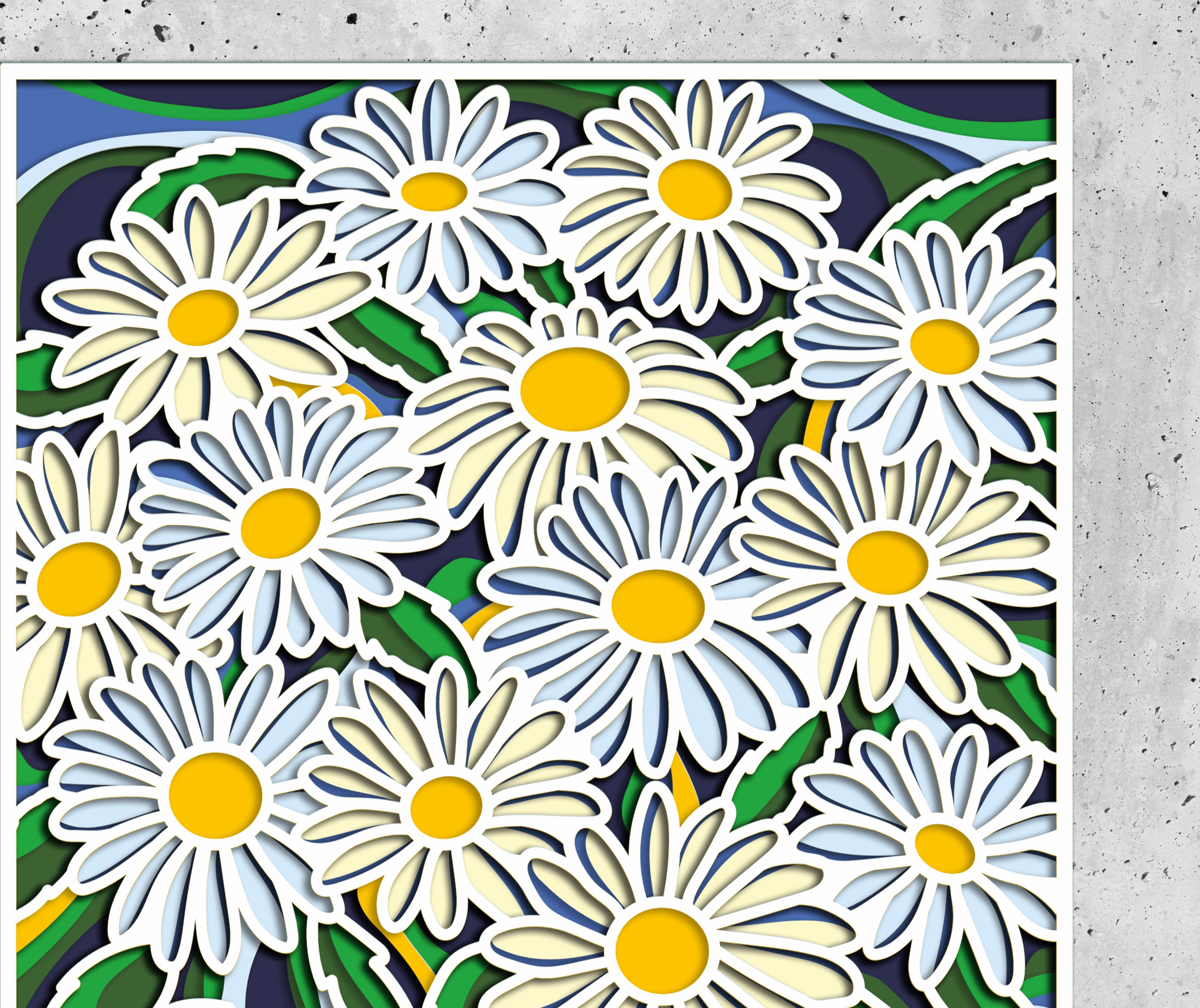 Daisy Svgmultilayer Daisy Cutting Filedaisy 3D Svgcutting - Etsy