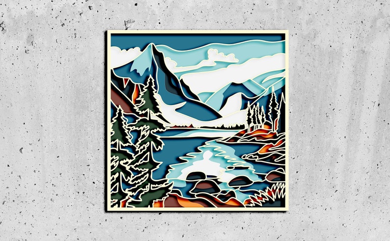 Mountain Shadow Box SVG, Layered Mountains SVG, 3d Mountains Svg ...