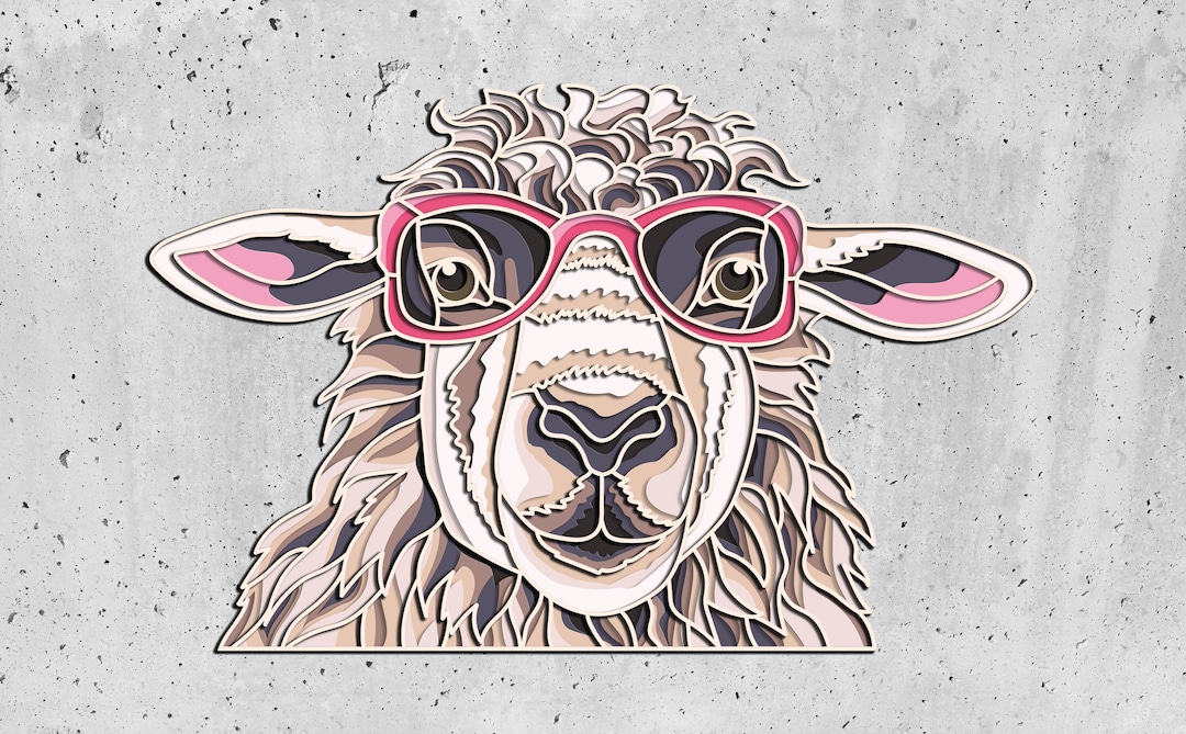 Sheep 3D Multilayer Cardboard SVG / Multicolored Sheep Multilayer ...