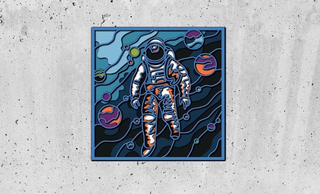Astronaut Mandala Svg Files, Laser Cutting Pattern Files, Multi-layer ...