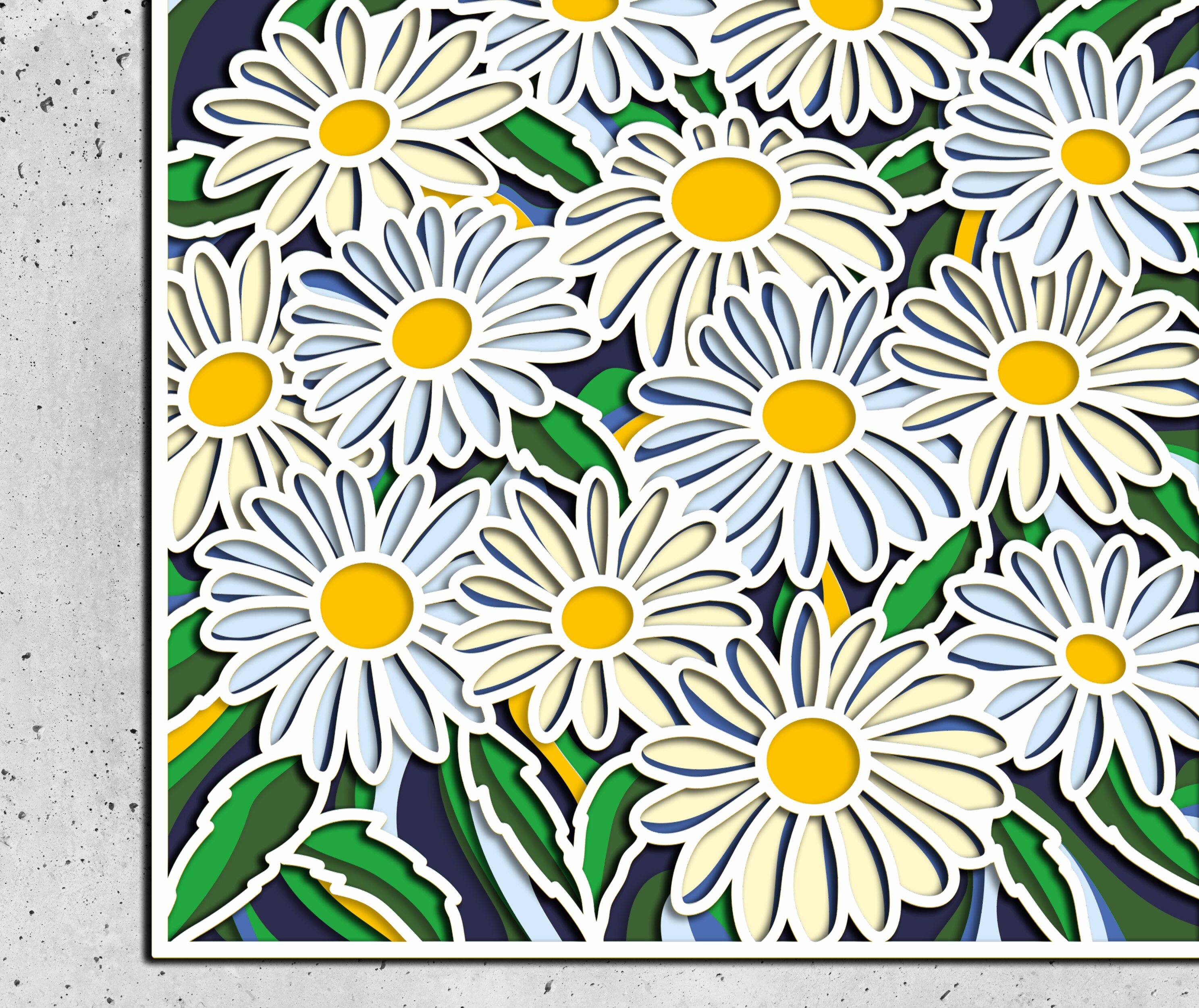 Daisy Svgmultilayer Daisy Cutting Filedaisy 3D Svgcutting - Etsy