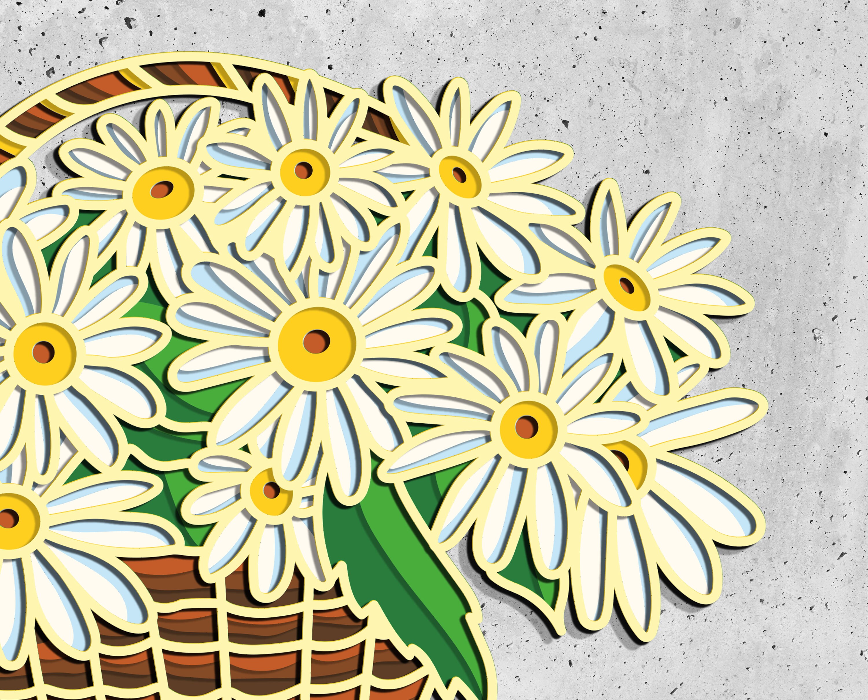 Daisy Svg,multilayer Daisy Cutting File,daisy 3D Svg,cutting Daisy 3D ...