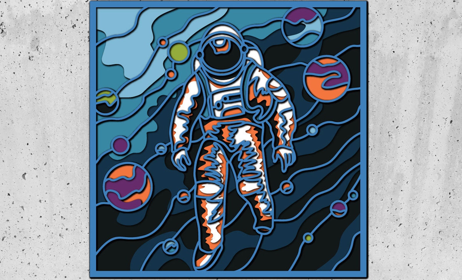 Astronaut Mandala Svg Files, Laser Cutting Pattern Files, Multi-layer ...