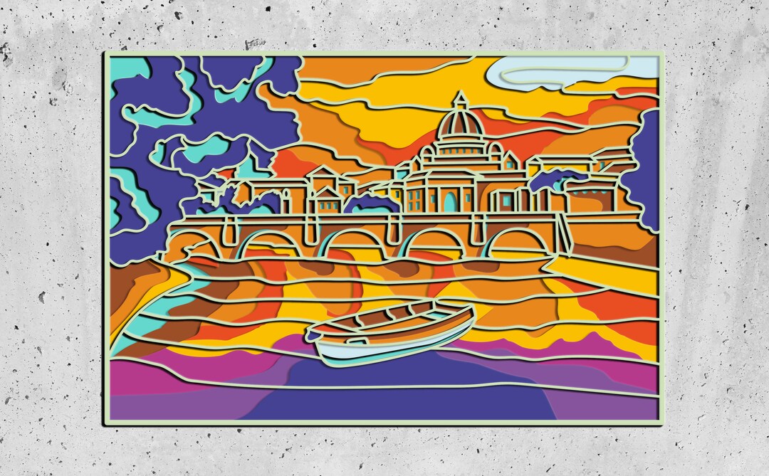 Seascape With Boats 3D Mandala SVG Files, Laser Cut Template Files ...