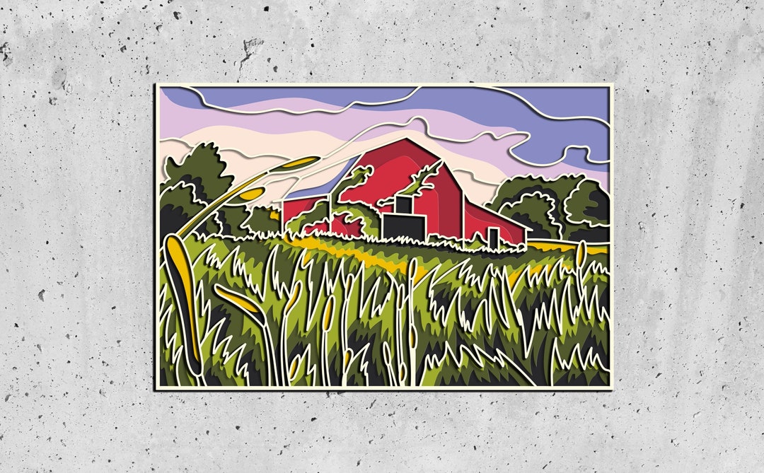 Barnhouse 3D Zentangle SVG Files, Laser Cut Template Files, Layered CNC ...