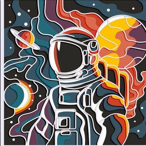 Astronaut Mandala Svg Files, Laser Cut Template Files, Multilevel Cnc ...