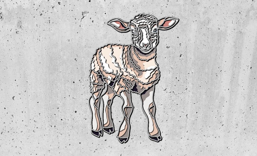 3D Lamb Layered SVG for Cardboard, Laser Cutting Template Files ...