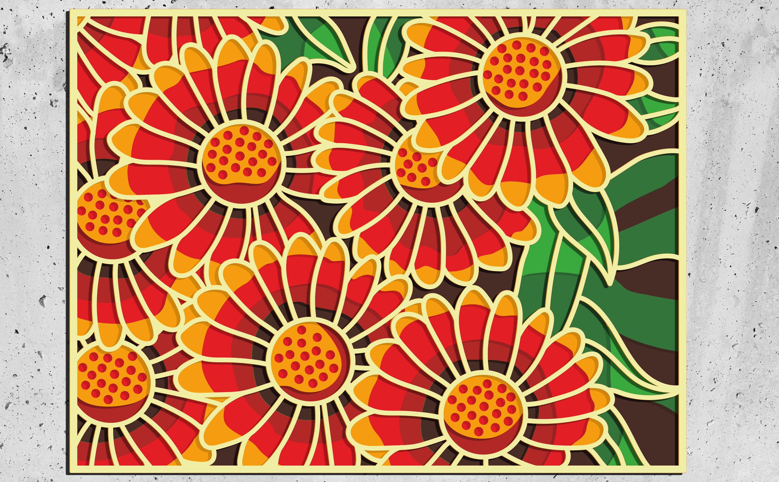 African Daisy SVG Layered Daisy Cutting Bird File Daisy 3D - Etsy