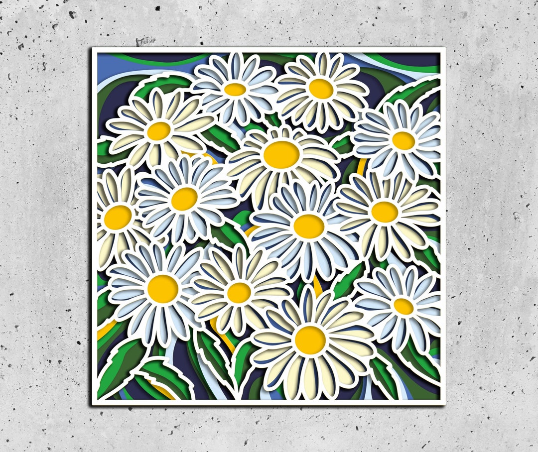 Daisy Svg,multilayer Daisy Cutting File,daisy 3D Svg,cutting Daisy 3D ...