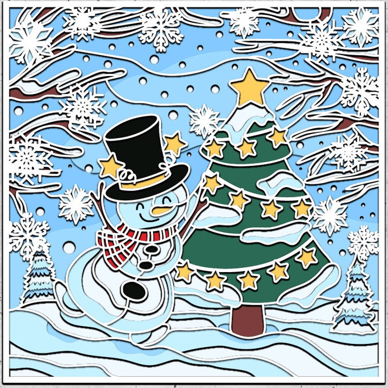 Snowman Shadow Box - Etsy