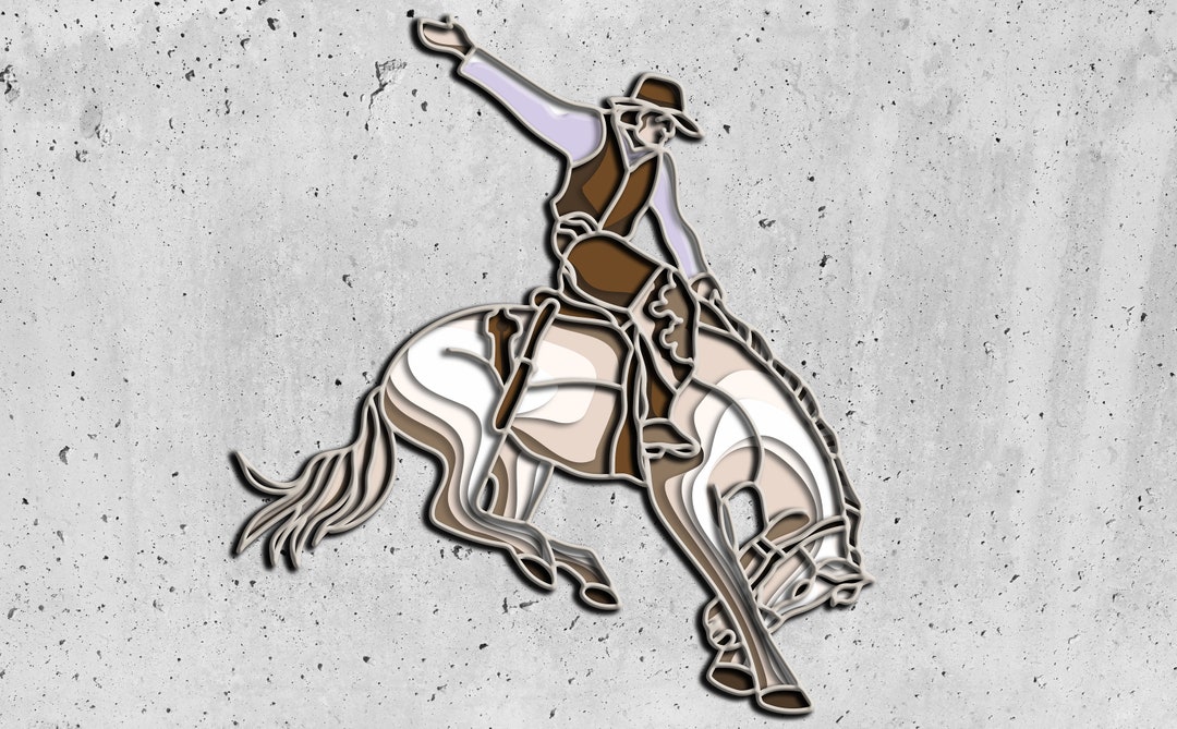 Cowboys Svg, Rodeo 3d Laser Svg, Layered Svg Files for Laser or Cricut ...