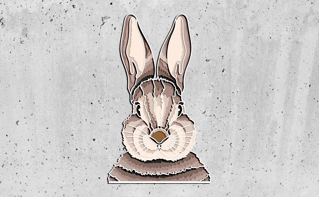Rabbit 3D Layered SVG for Cardstock,rabbit 3D Papercraft,colorful ...
