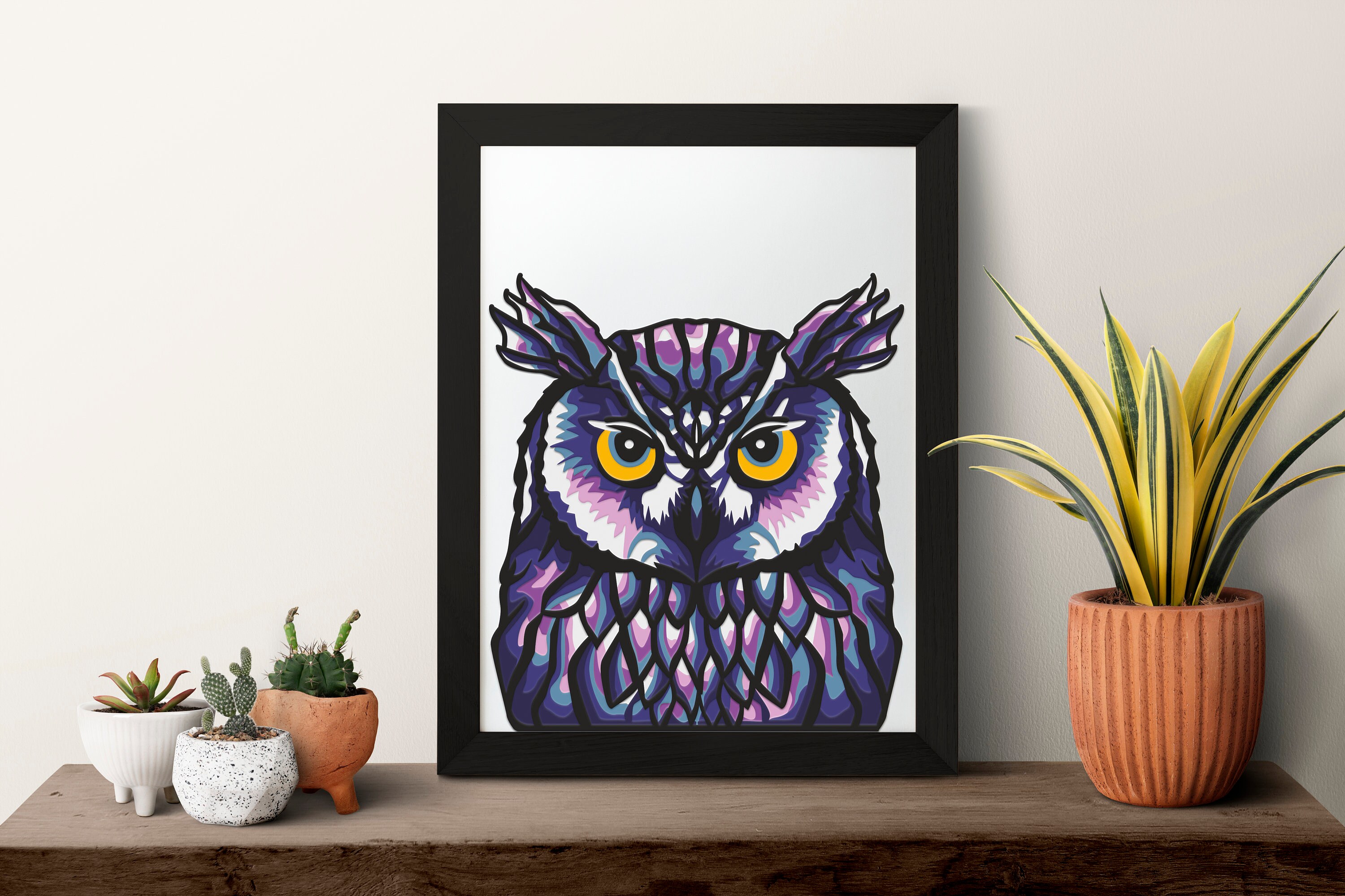 Owl 3D Layered Cardboard SVG colorful Owl Layered Bird - Etsy Australia