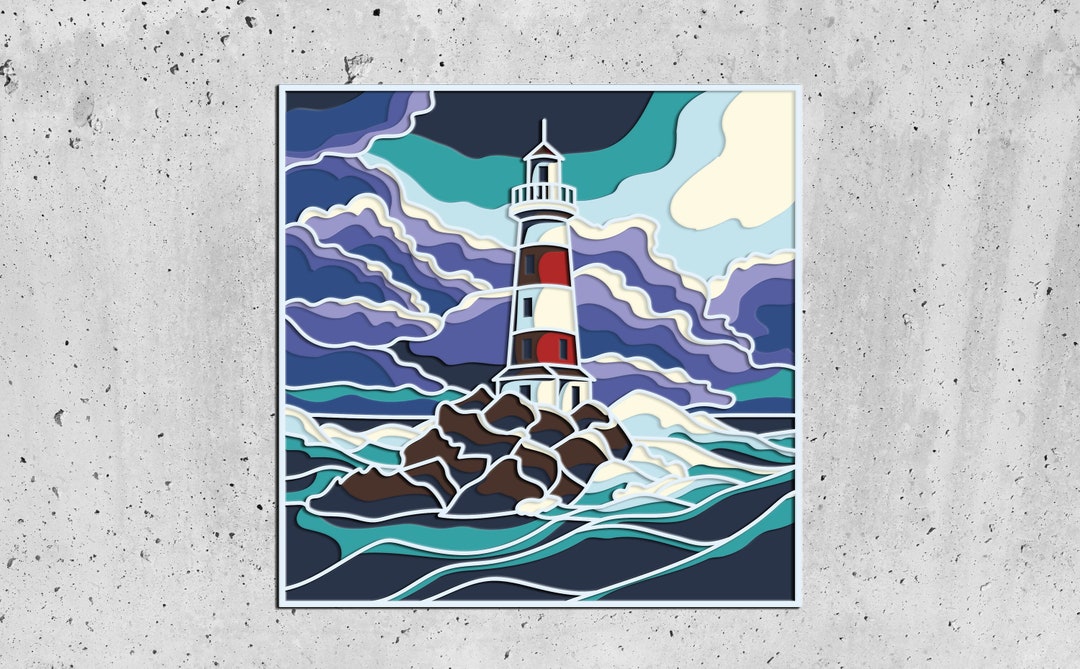 Lighthouse 3D Mandala SVG Files, Laser Cut Template Files, Layered CNC ...