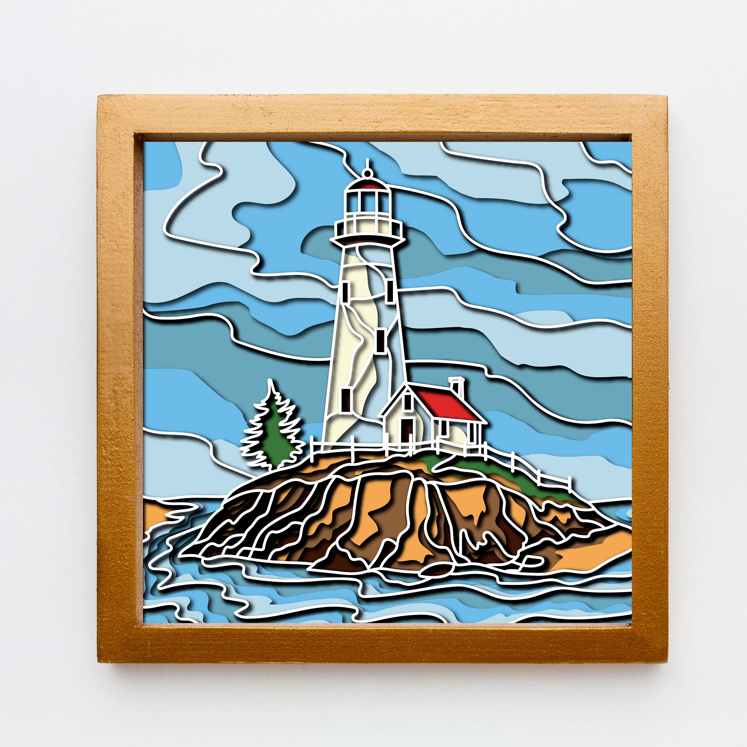 Lighthouse 3D Mandala SVG Files, Laser Cut Template Files, Layered CNC ...