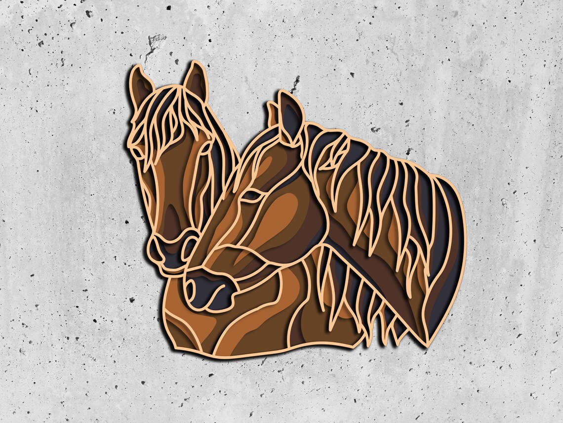 Horse Layered Svghorse Mandala Cut File Plywood Cutting - Etsy