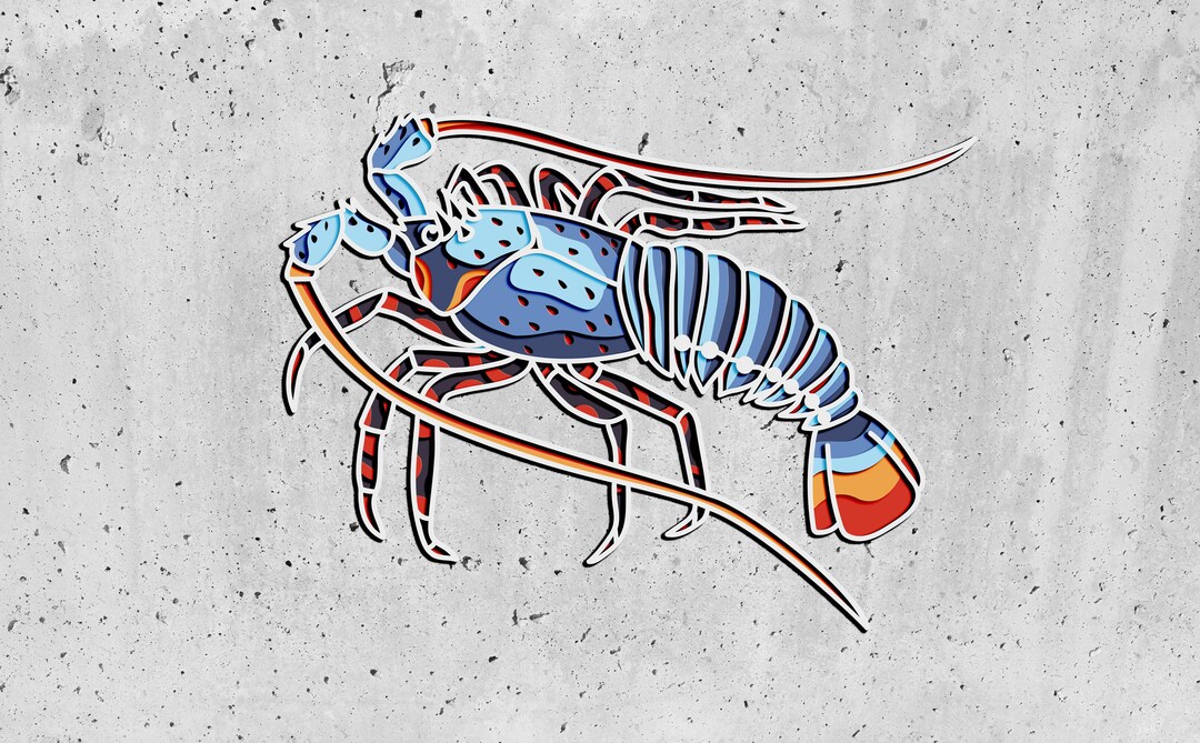 Lobster 3D Layered SVG for Cardstock,lobster Memorial Box,colorful ...