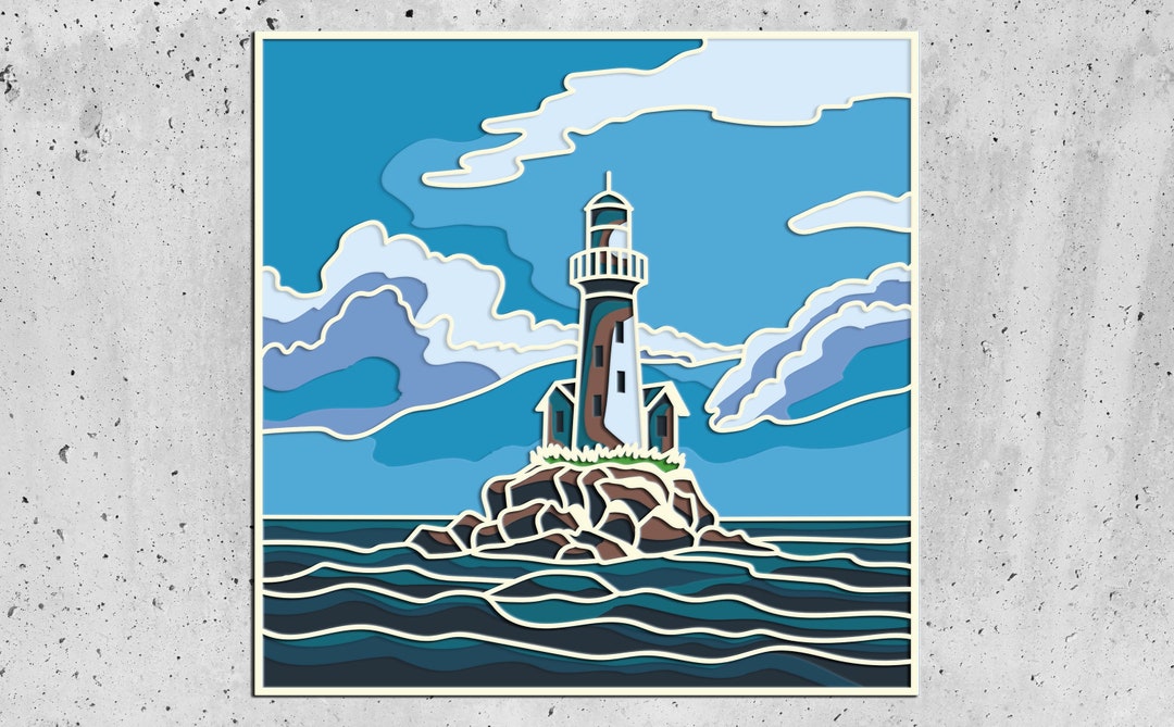 Lighthouse 3D Mandala SVG Files, Laser Cut Template Files, Layered CNC ...