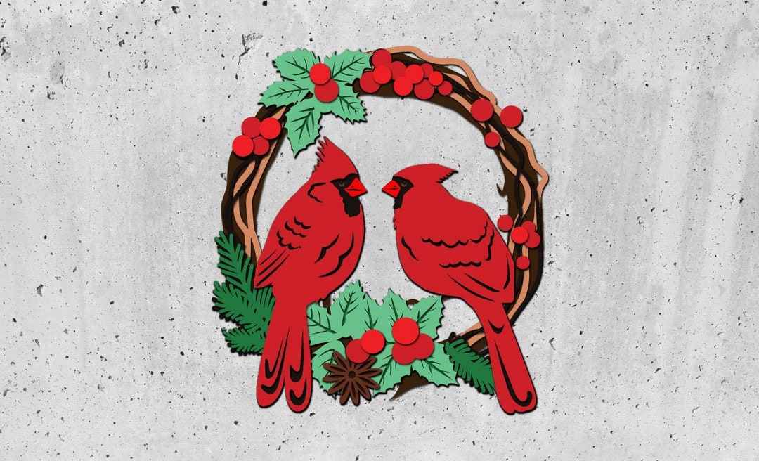 3d CARDINAL Svg,christmas Mandala Cutting File, Plywood Cutting, Paper ...