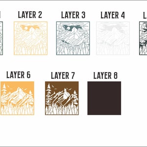 Mountain Shadow Box SVG, Layered Mountains SVG, 3d Mountains Svg ...