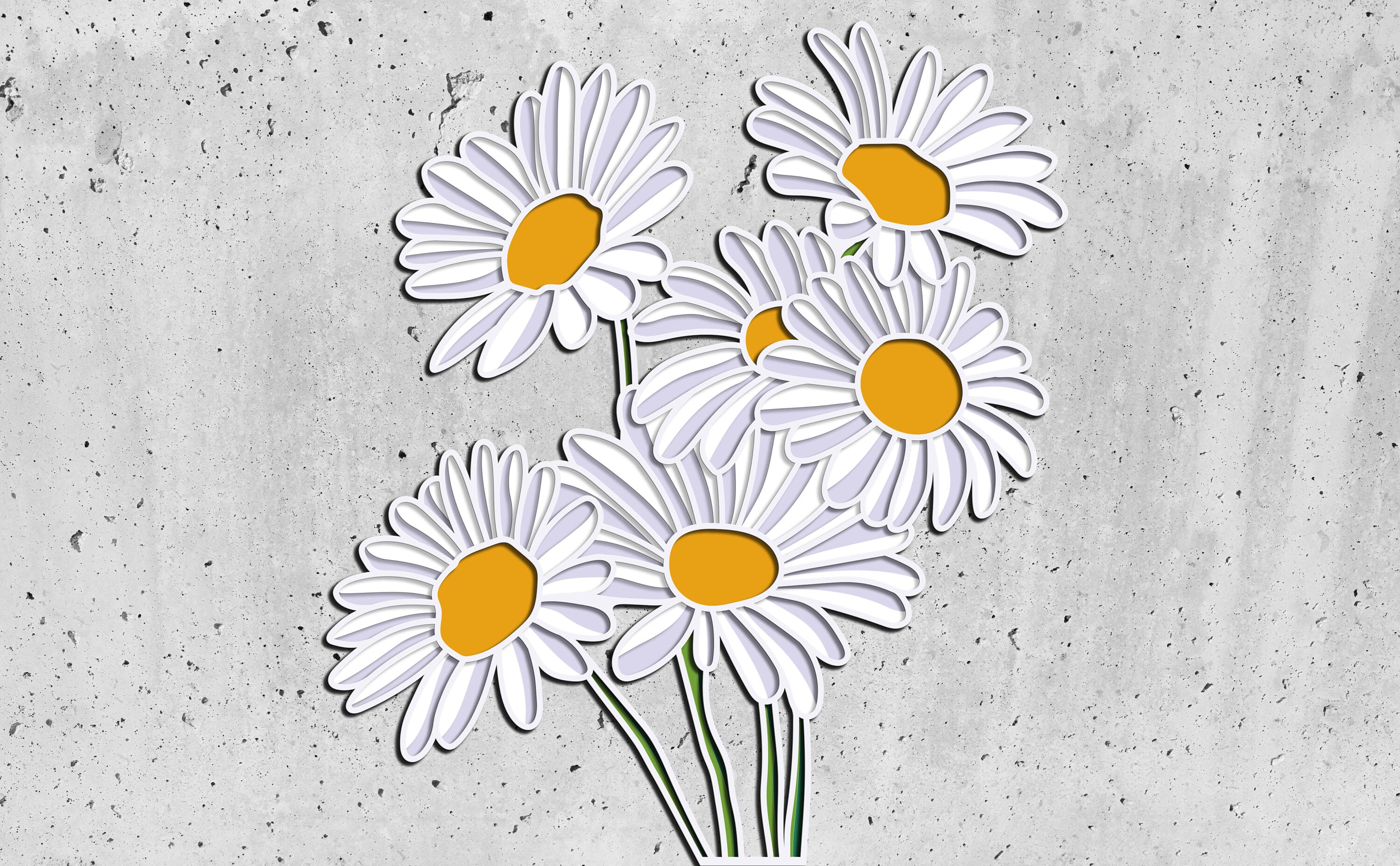Daisy SVG, Daisy Cutting File Layered File, Daisy 3D Svg, 3D File ...