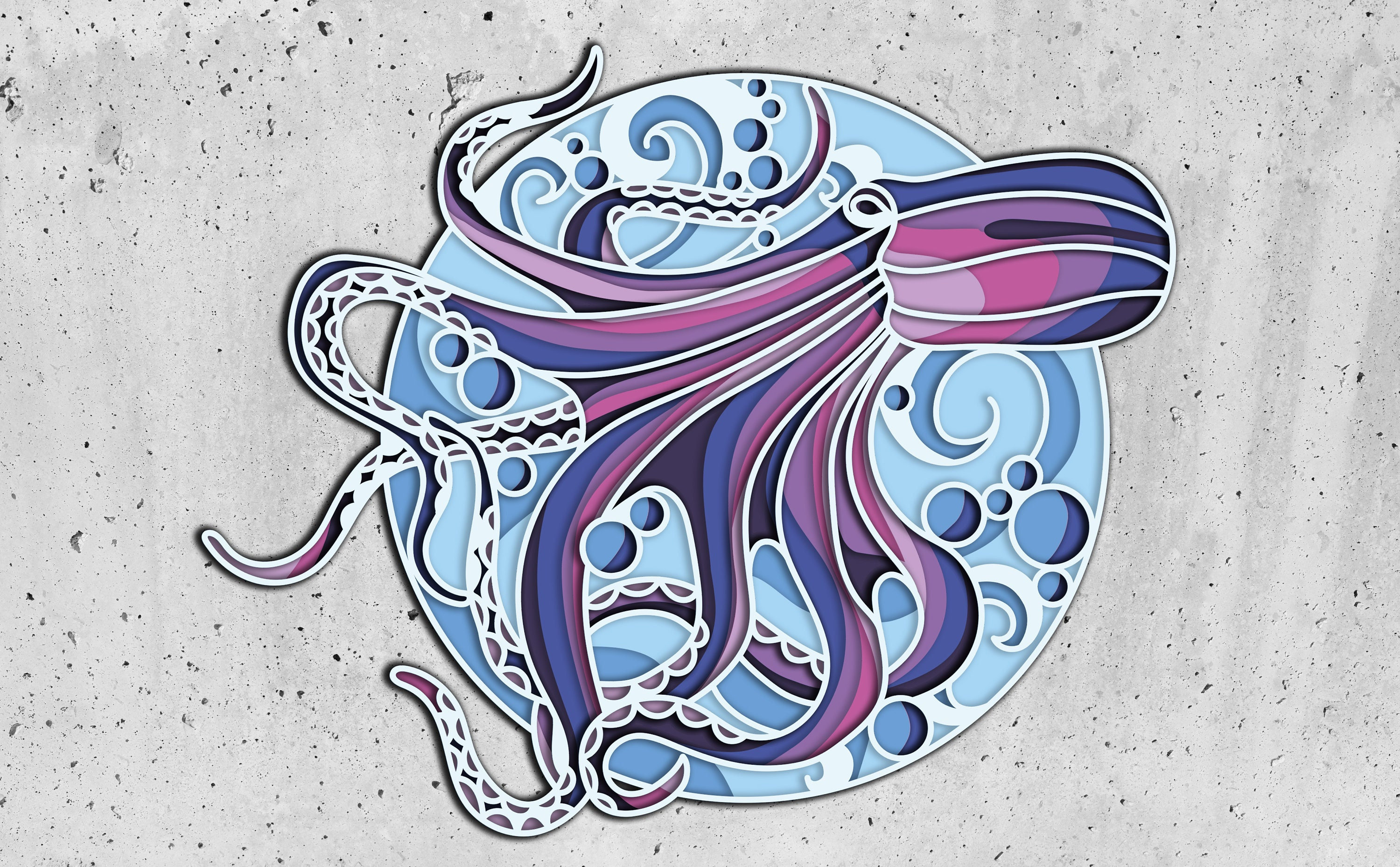 SVG 3D Octopus Layered Layer Plywood Cut Paper Cut SVG - Etsy