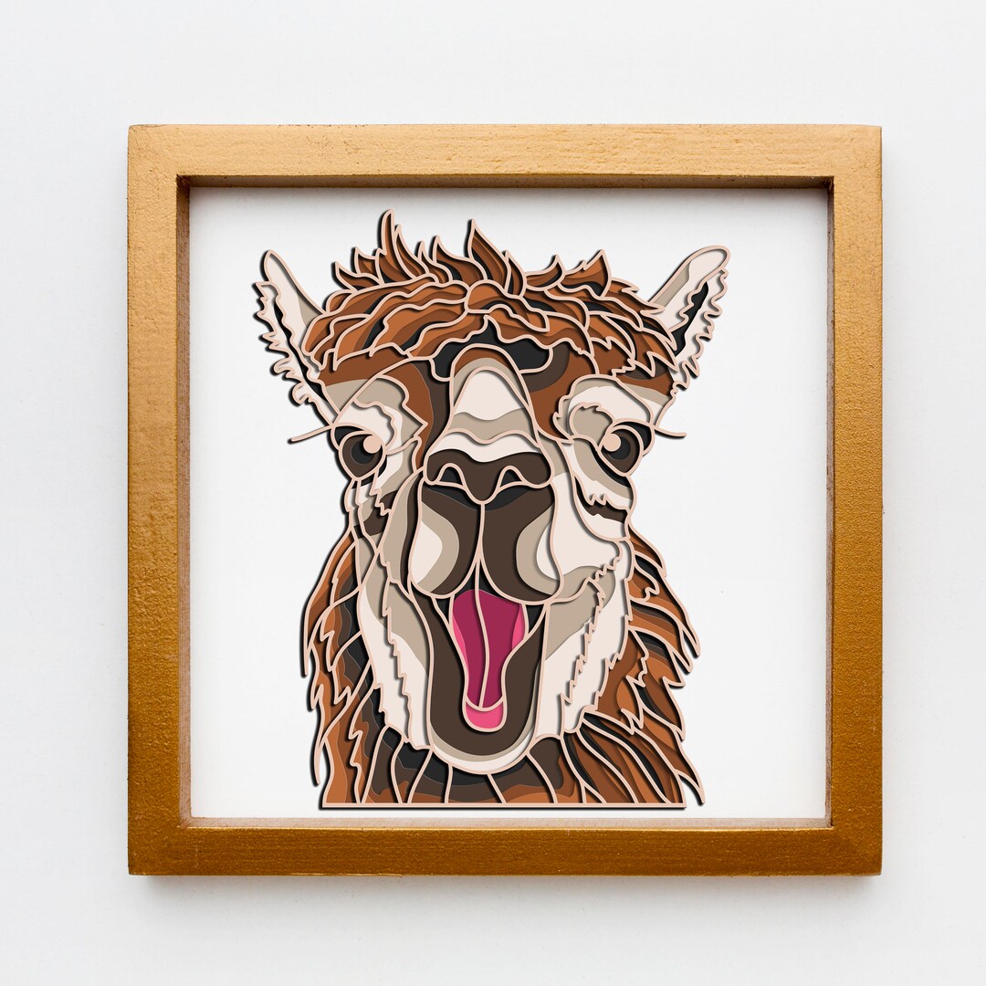 Peeking Llama 3D Mandala Svg Files, Laser Cut Template Files ...