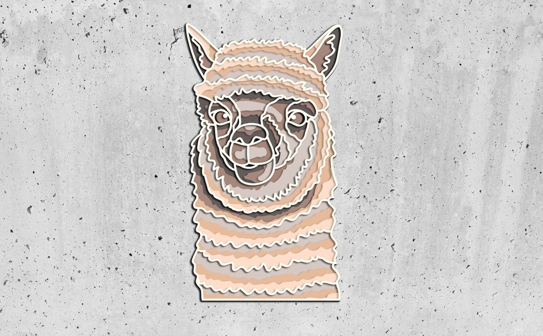 Peeping Llama 3D Layered Cardboard SVG /animals 3D Papercraft / SVG ...