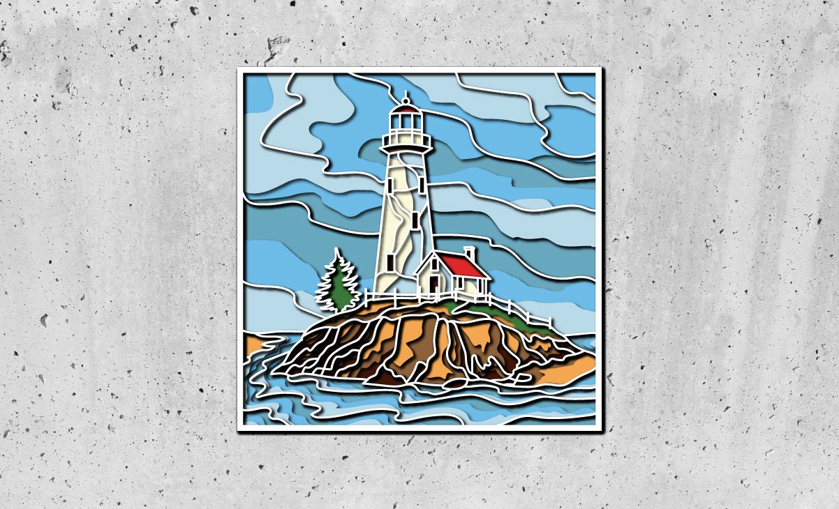 Lighthouse 3D Mandala SVG Files, Laser Cut Template Files, Layered CNC ...