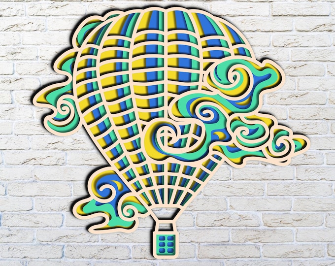 Balloon Svg 3d,aerostat 3D Mandala Svg Files, Multilayer Panel for ...