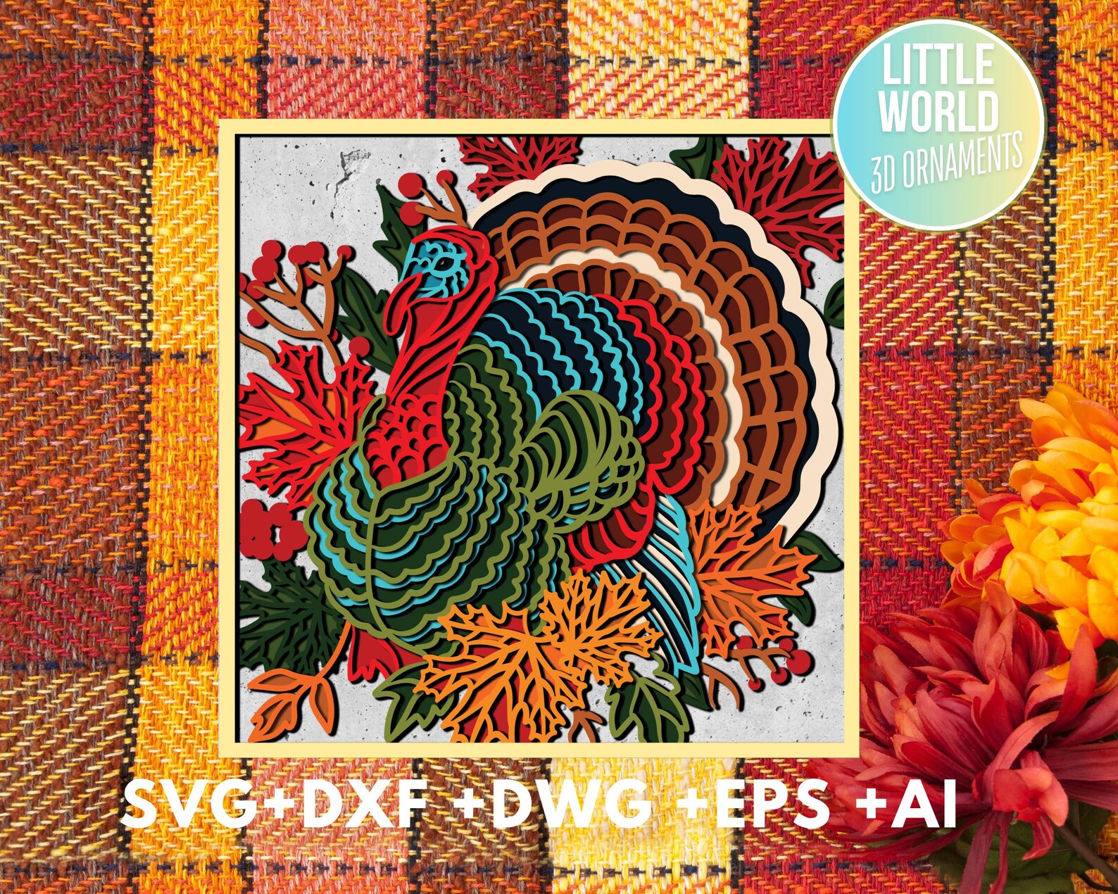 3D SVG Turkey Shadow Box,autumn 3d Svg, Shopopath 3D Svg, Cricut ...
