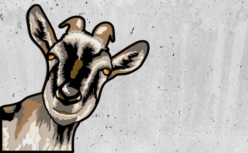 3D Goat Multilayer SVG for Cardboard ,colorful Goat 3D Papercraft Svg ...