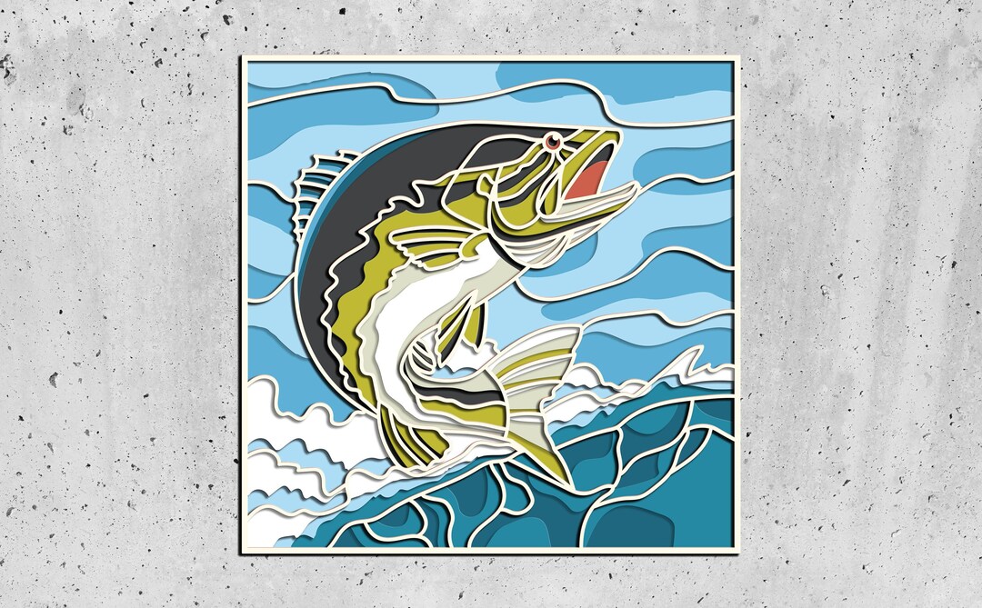 Bass Fish Layered SVG 3d, 3D Mandala Svg, DXF Templates for Cnc Router ...