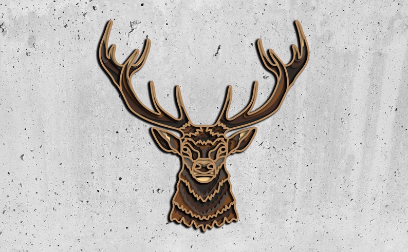 Deer Svg Forest 3d Laser Svg Layered Svg Files for Laser or - Etsy