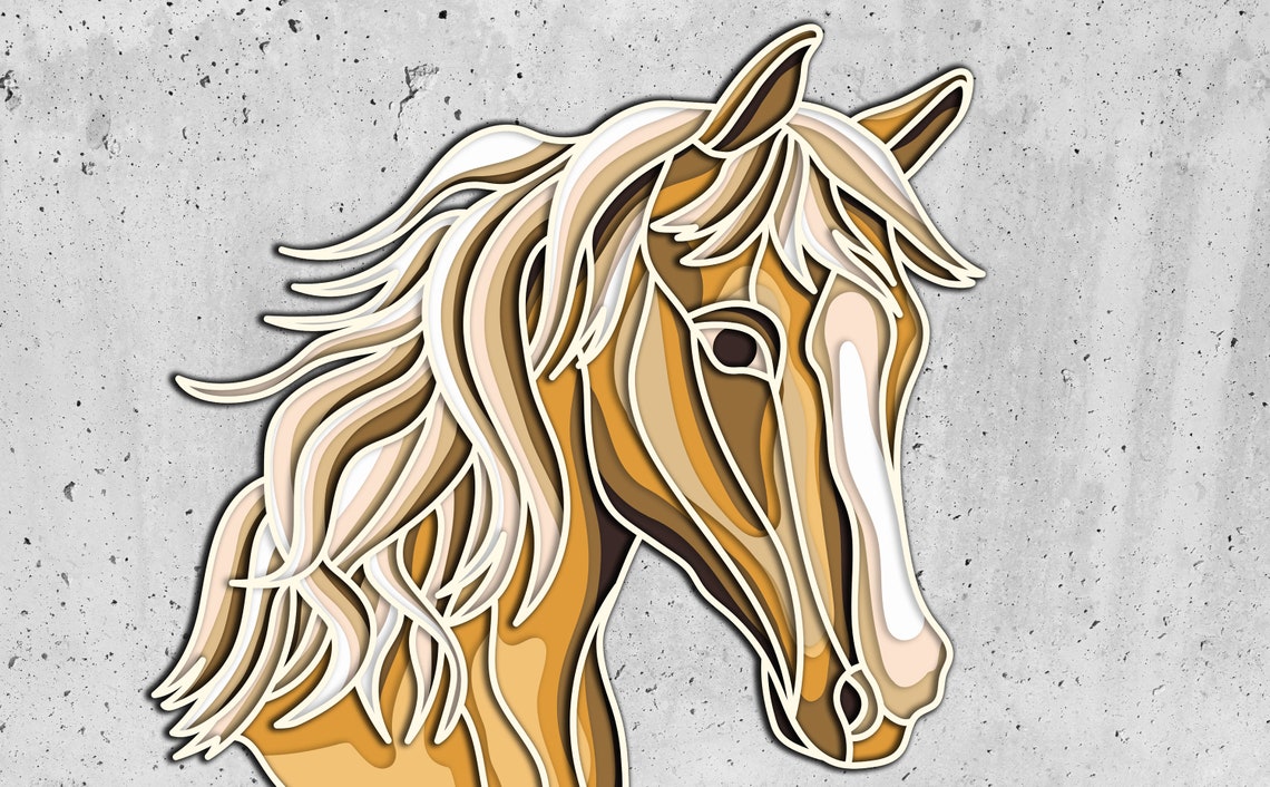 Horse Layer SVG Horse Mandala Cut File Plywood Cutting - Etsy UK