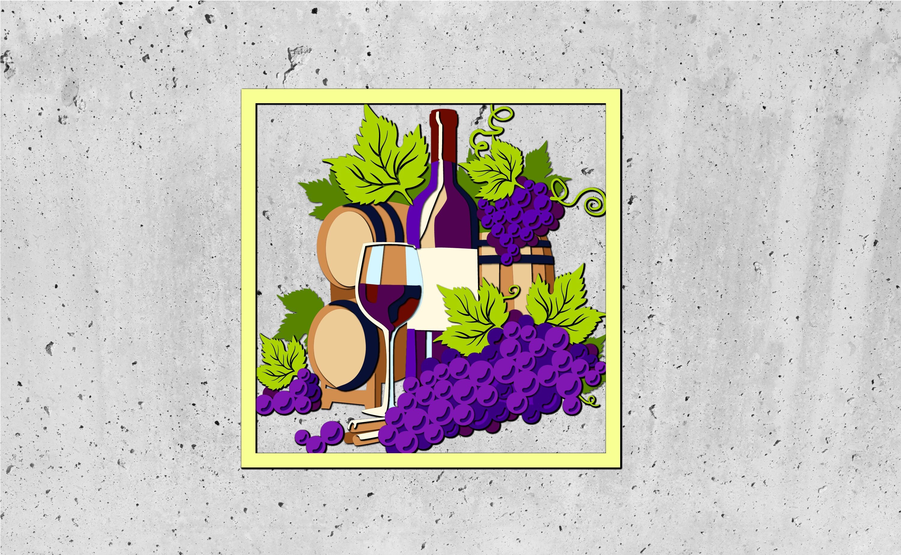 3D SVG Wine Shadow Box Layered Grape Vines,flowers Papercut Svg, Cricut ...