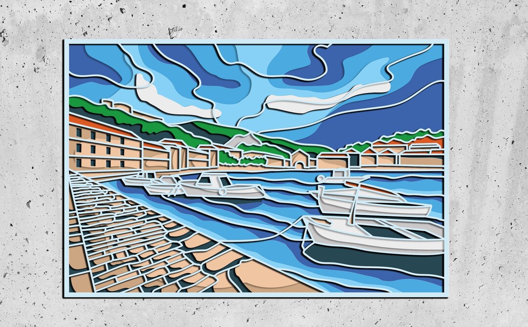 Seascape With Boats 3D Mandala SVG Files, Laser Cut Template Files, Svg ...