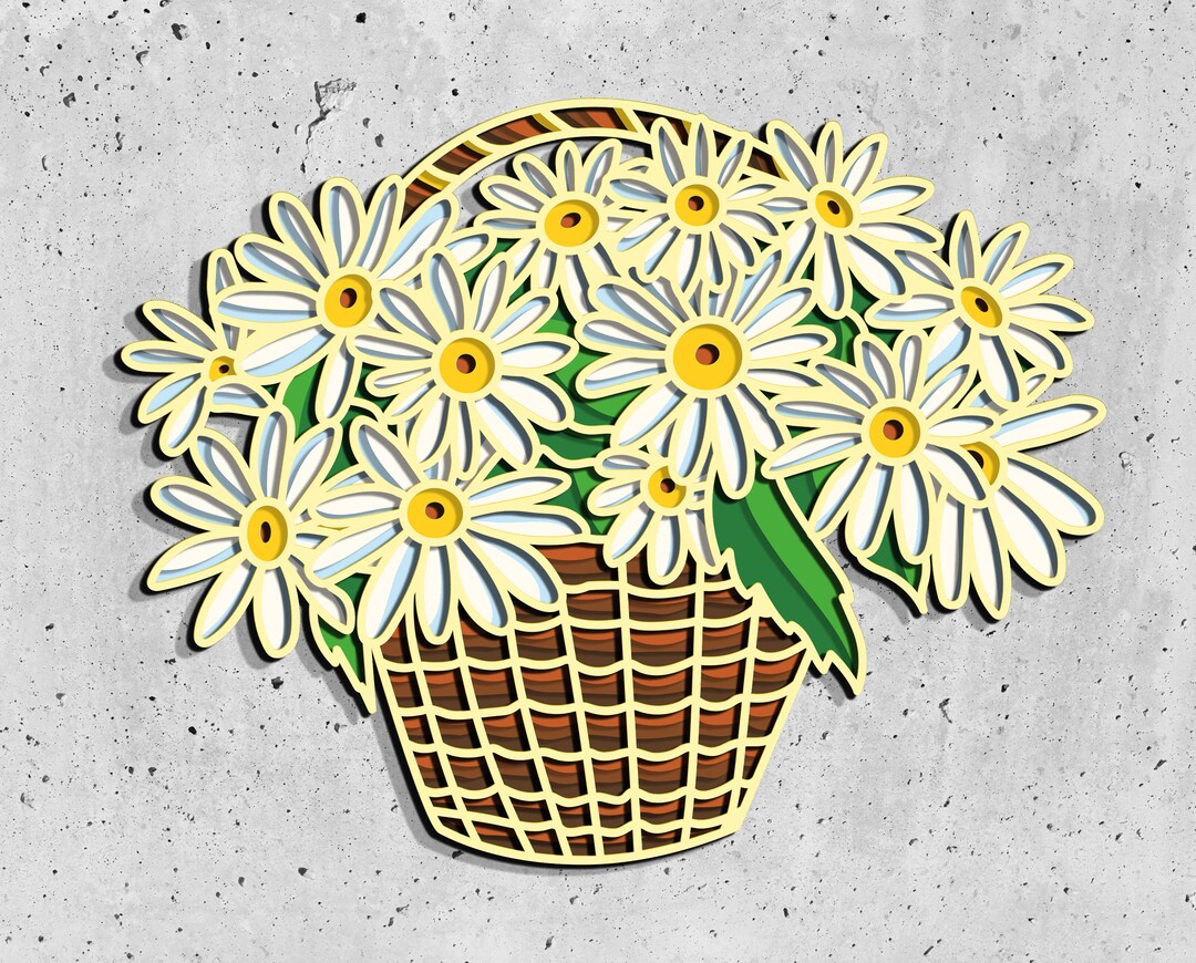 Daisy Svg,multilayer Daisy Cutting File,daisy 3D Svg,cutting Daisy 3D ...