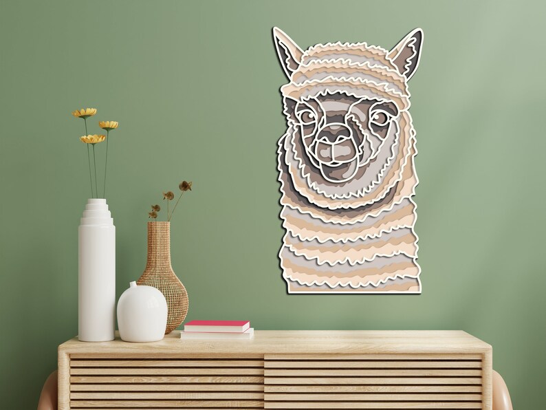 Peeping Llama 3D Layered Cardboard SVG /animals 3D Papercraft - Etsy