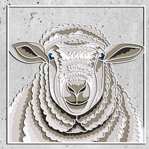 Sheep 3D Layered Cardboard SVG / Colorful Sheep Layered / Sheep Mandala ...