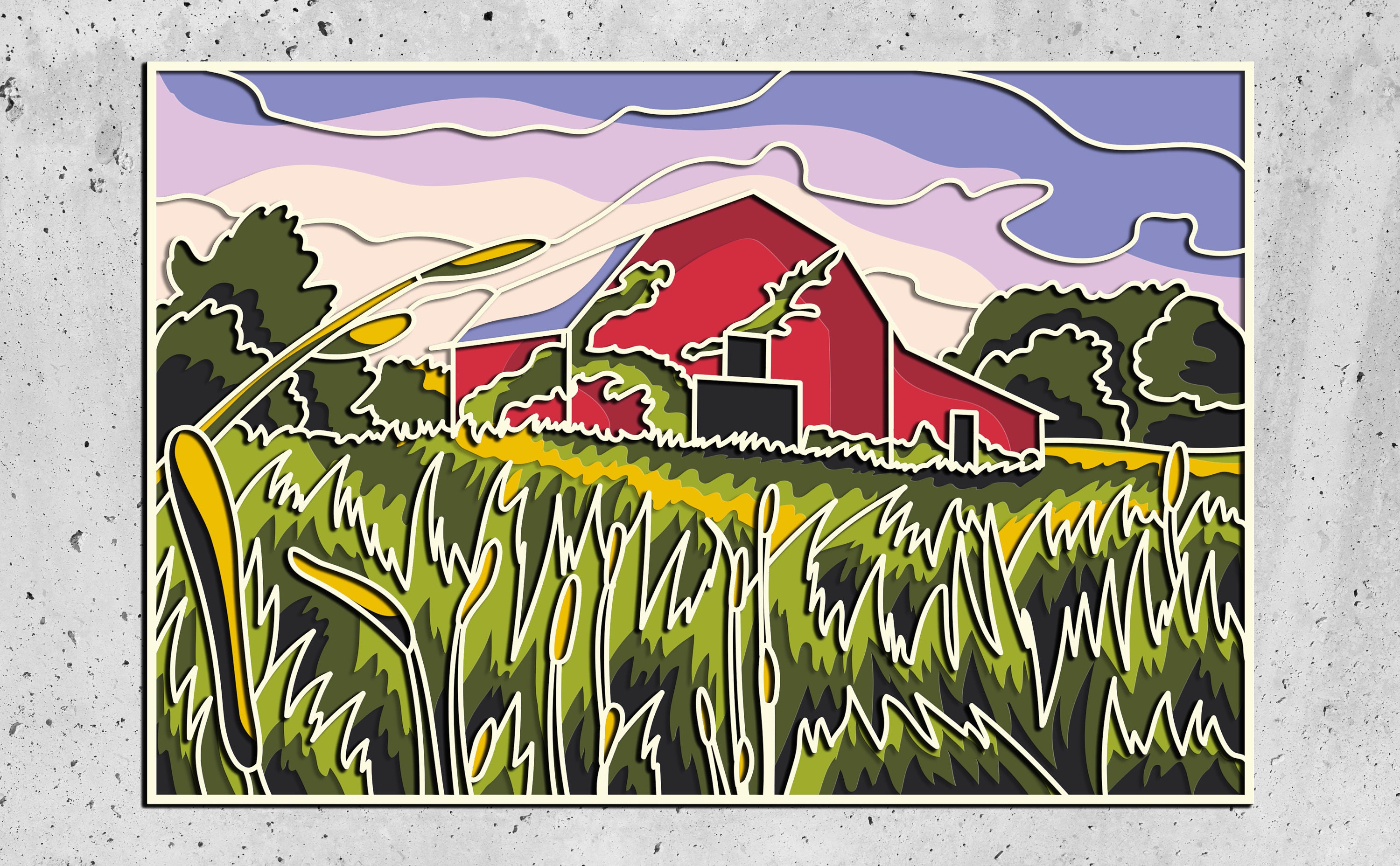 Barnhouse 3D Zentangle SVG Files, Laser Cut Template Files, Layered CNC ...