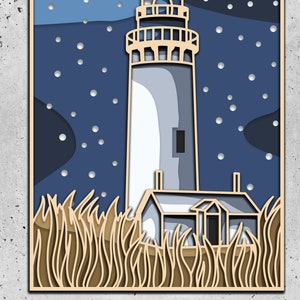 Lighthouse in Night 3D Mandala SVG Files, Laser Cut Template Files ...