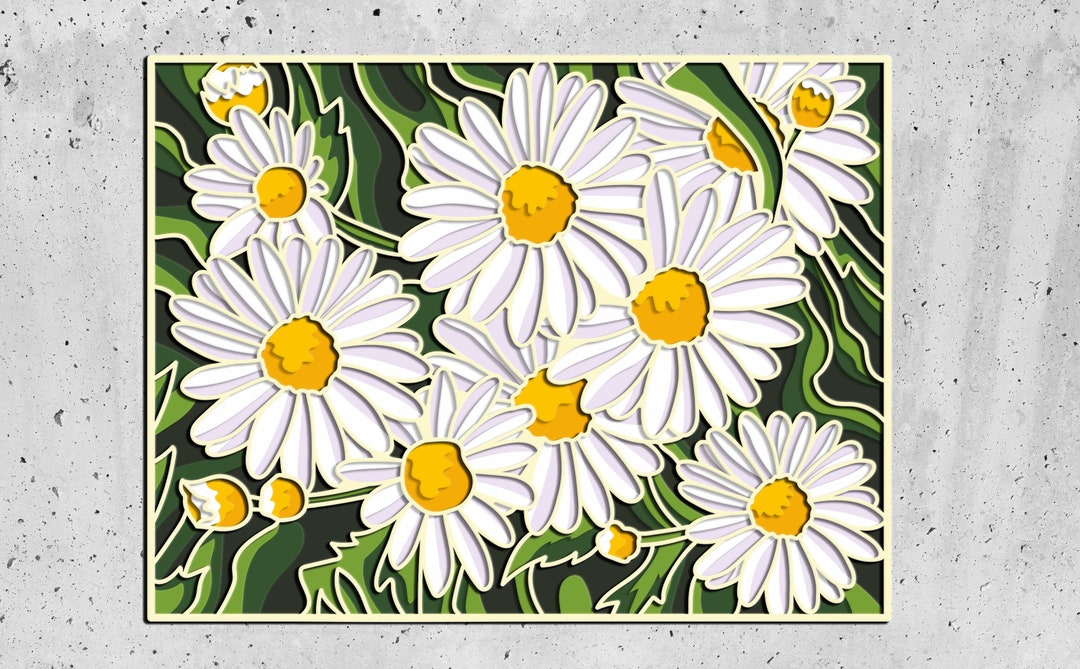 Daisy SVG, Daisy Cutting File Layered File, Daisy 3D Svg, 3D File ...