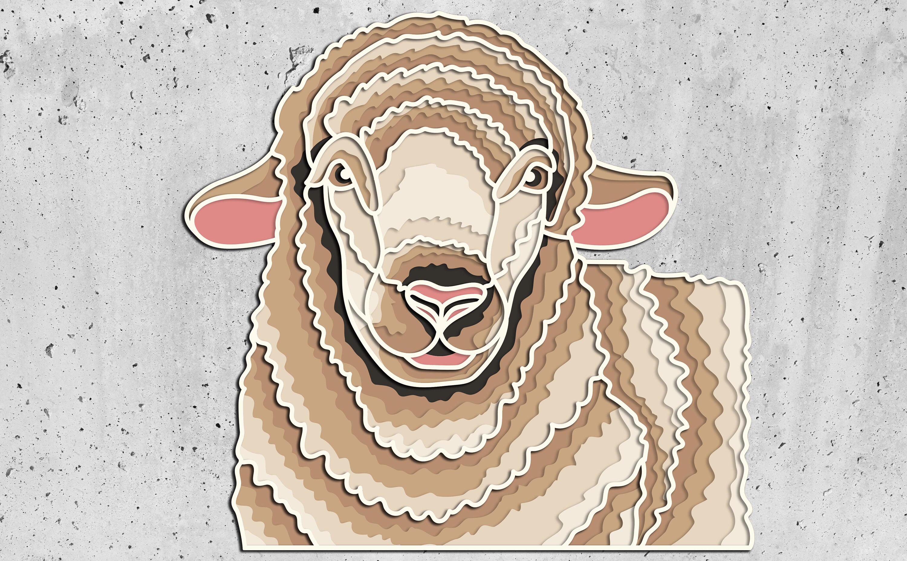Sheep 3D Layered SVG for Cardboard / Colorful Sheep Layered / Sheep ...